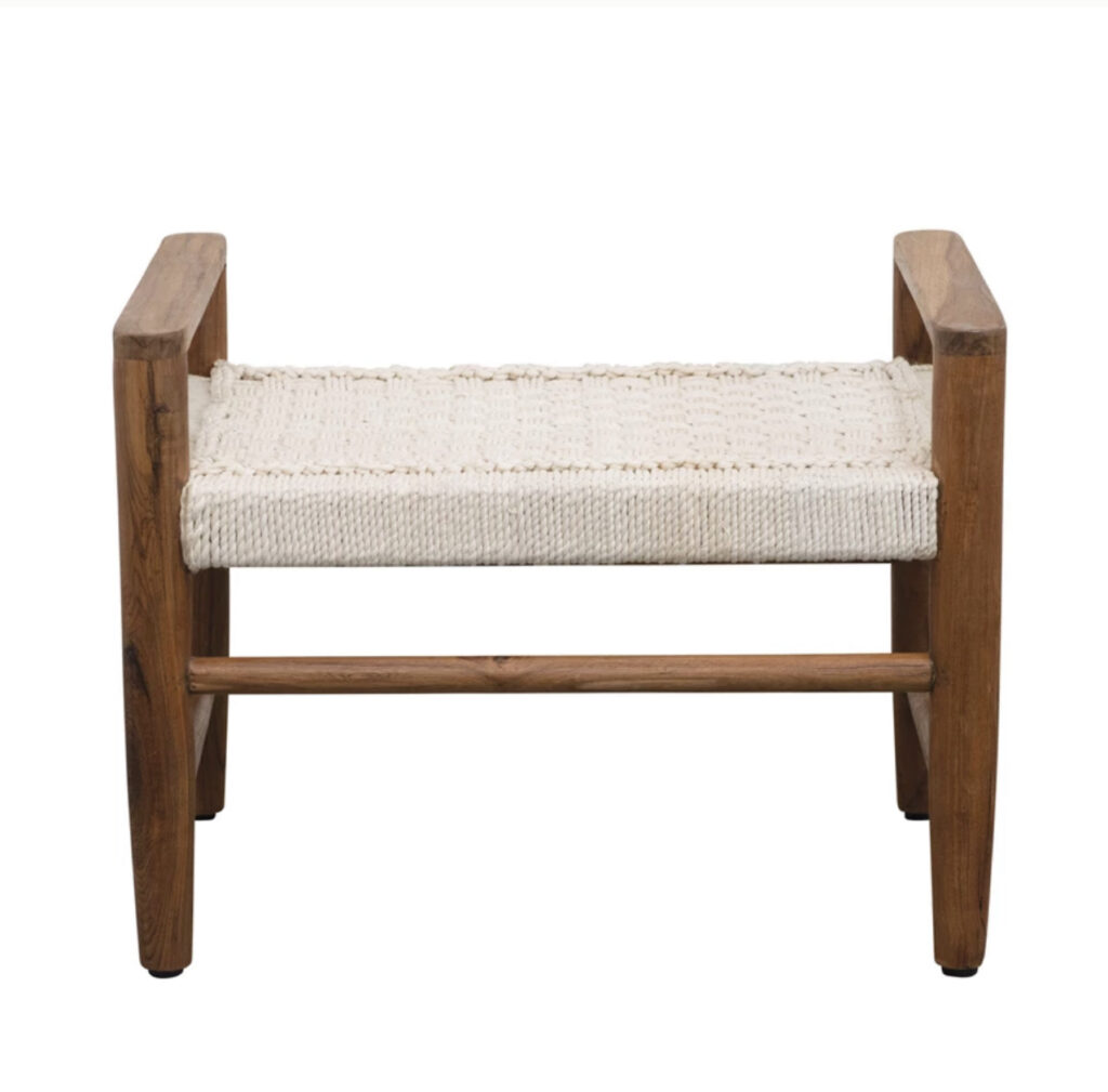Hand-Woven Cotton Rope Bench – Addie Birch